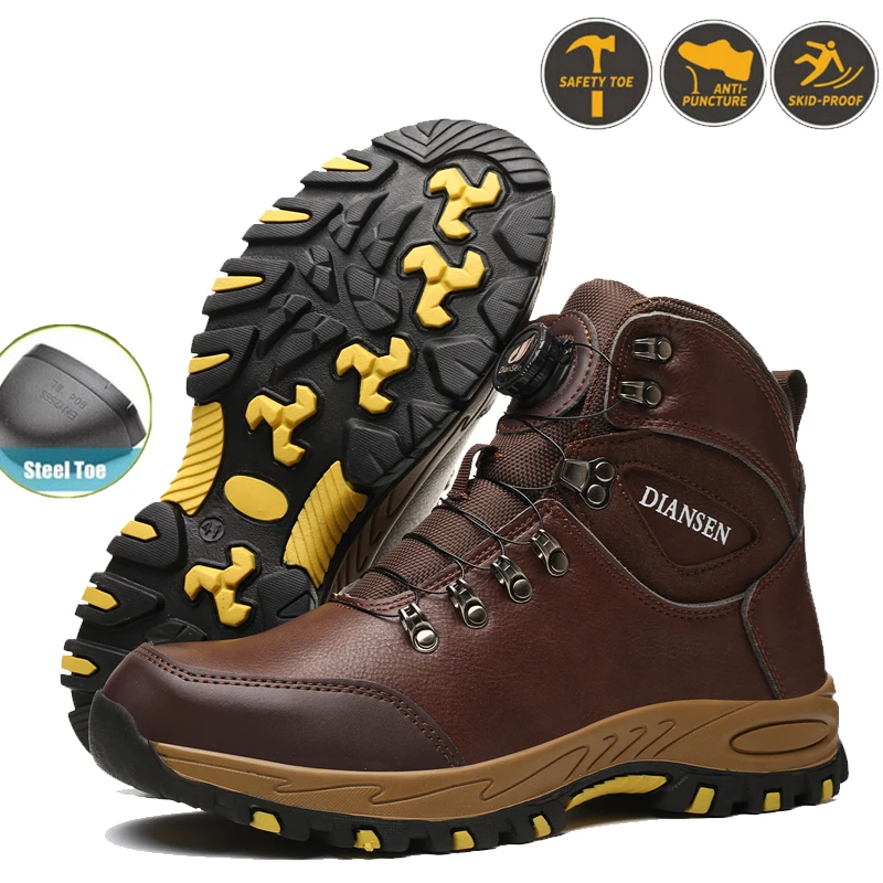 Rotating-Buttons-Work-Boots-Men-Steel-Toe-Safety-Boots-Outdoor-Puncture ...