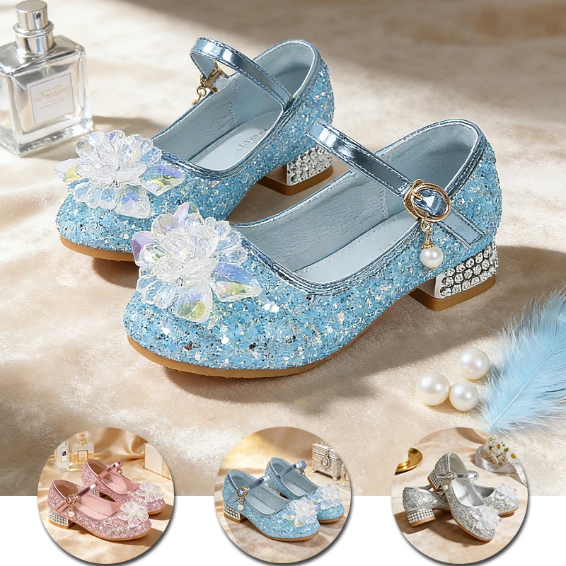 Gorgeous Girl Shining Princess High Heels Mary Jane Shoes Children's ...