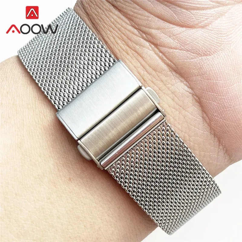 Mesh-Milanese-Loop-20mm-22mm-Stainless-Steel-Strap-Folding-Buckle ...