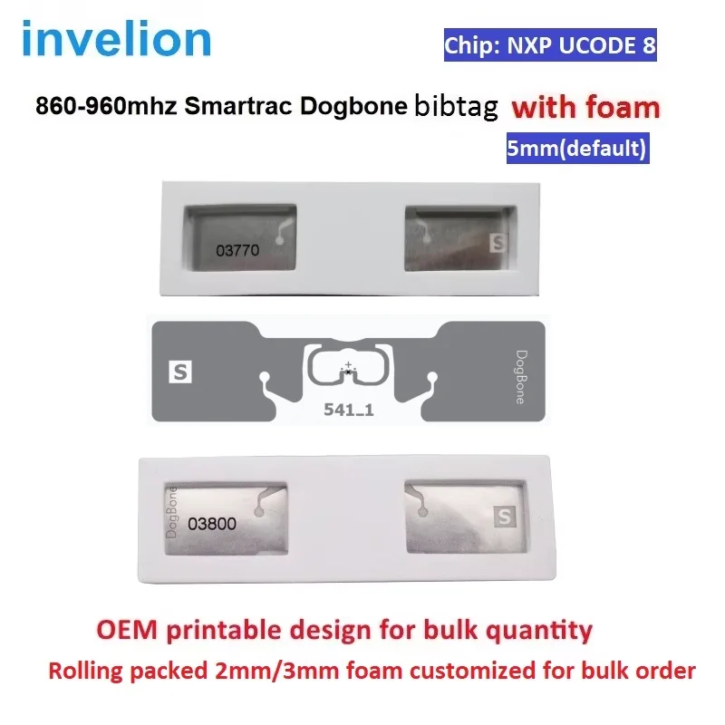 High Sensitivity Adhesive Disposable Dogbone Smartrac Impinj Chip UHF ...
