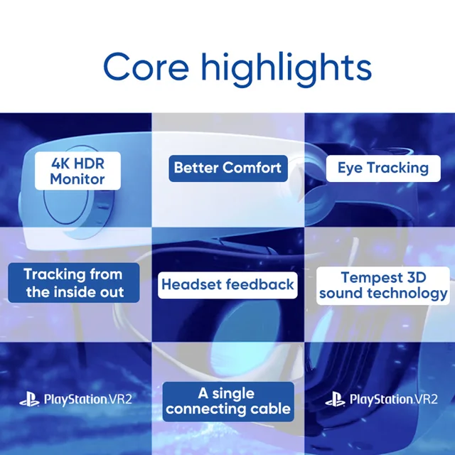 Sony PlayStation VR2 Virtual Reality PS VR2 Headset 3D VR Glasses Communicate with PS5 ...