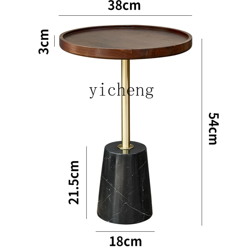 Zk-Sofa-Side-Table-round-Walnut-Living-Room-Corner-Light-Luxury-Small ...