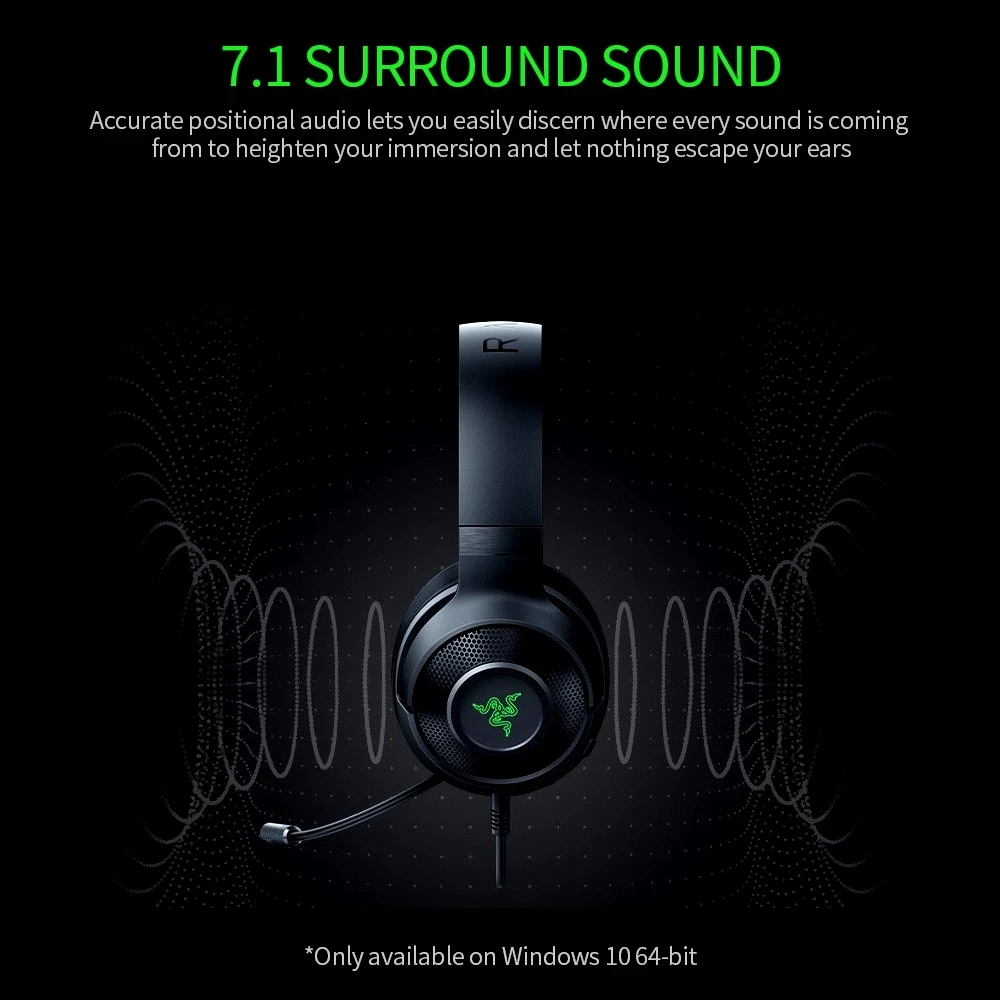 Original Razer Kraken V3 X Wired Gaming Driver Cancelamento de Ruído ...
