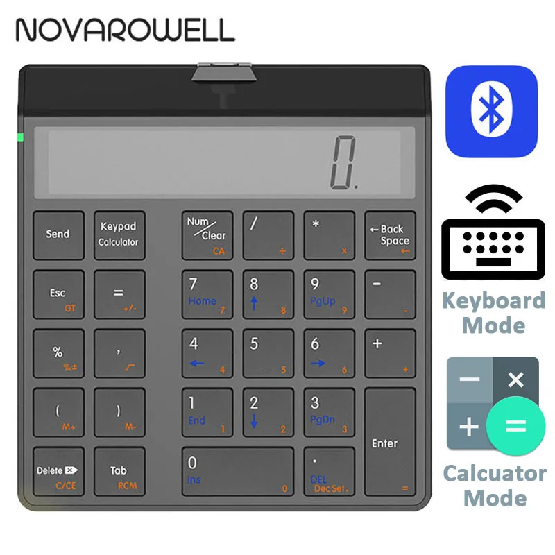 Numeric Keypad Bluetooth Numpad Wireless Keyboard Number Pad Electronic ...