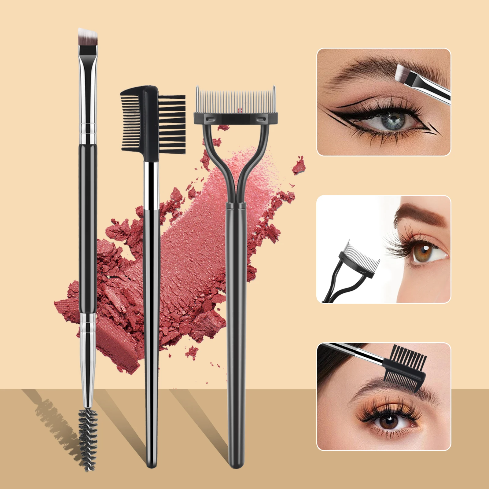 Eye-Makeup-Tool-Set-3pcs-Double-Head-Eyebrow-Brush-Eyelash-Curl-Fine ...