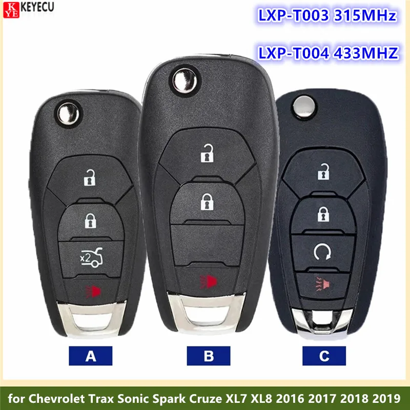 KEYECU Flip Remote Key for Chevrolet Trax Sonic Spark Cruze XL7 XL8 ...