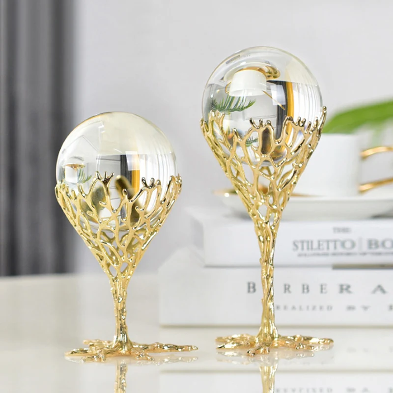 Nordic-crystal-ornament-Luxury-home-decor-Brass-faux-crystal-decoration ...