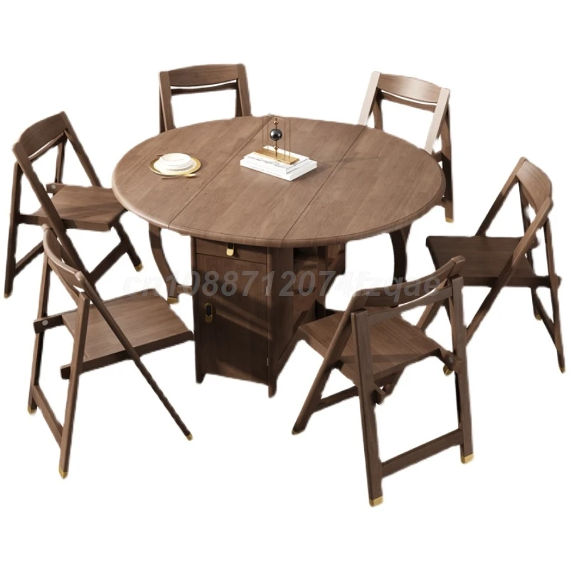 Foldable-Dining-Table-Solid-Wood-Round-Table-1-2m-Multifunctional ...