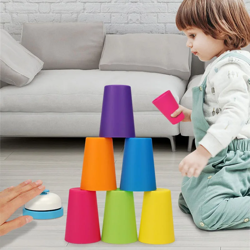 Kids-Table-Game-With-Card-Educational-Intellectual-Stack-Cup-Game-With ...