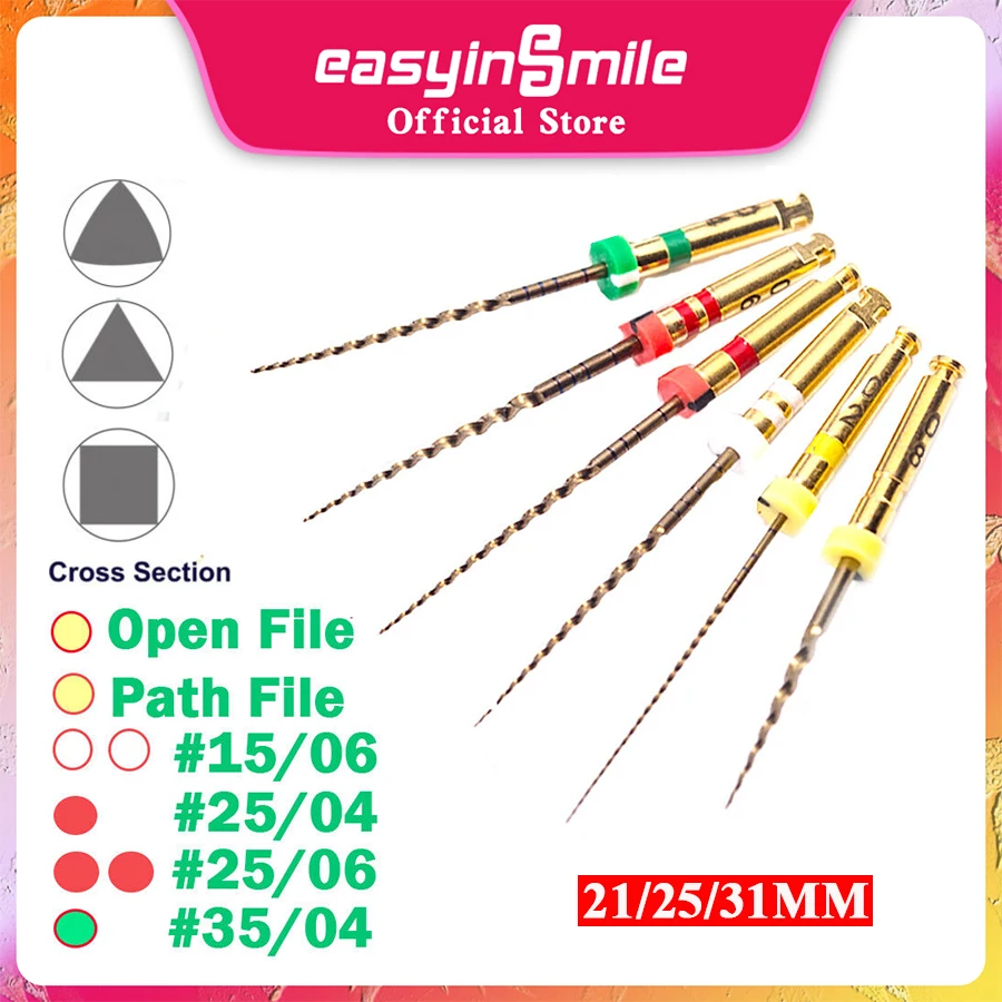 Easyinsmile-6File-Pack-Dental-Endo-Rotary-Files-X3-Pro-Gold-Taper-Niti ...