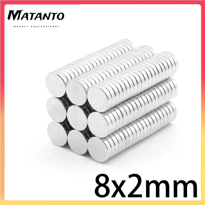 200-500PCS-8x2mm-Disc-Permanent-Neodymium-Magnet-N35-Round-Search-Magnet-Strong-Powerful ...