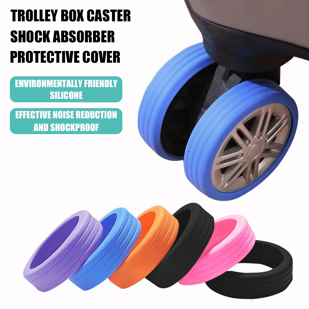 8PCS Silicone Wheel Protector Luggage Wheel Protective Cover Silent ...