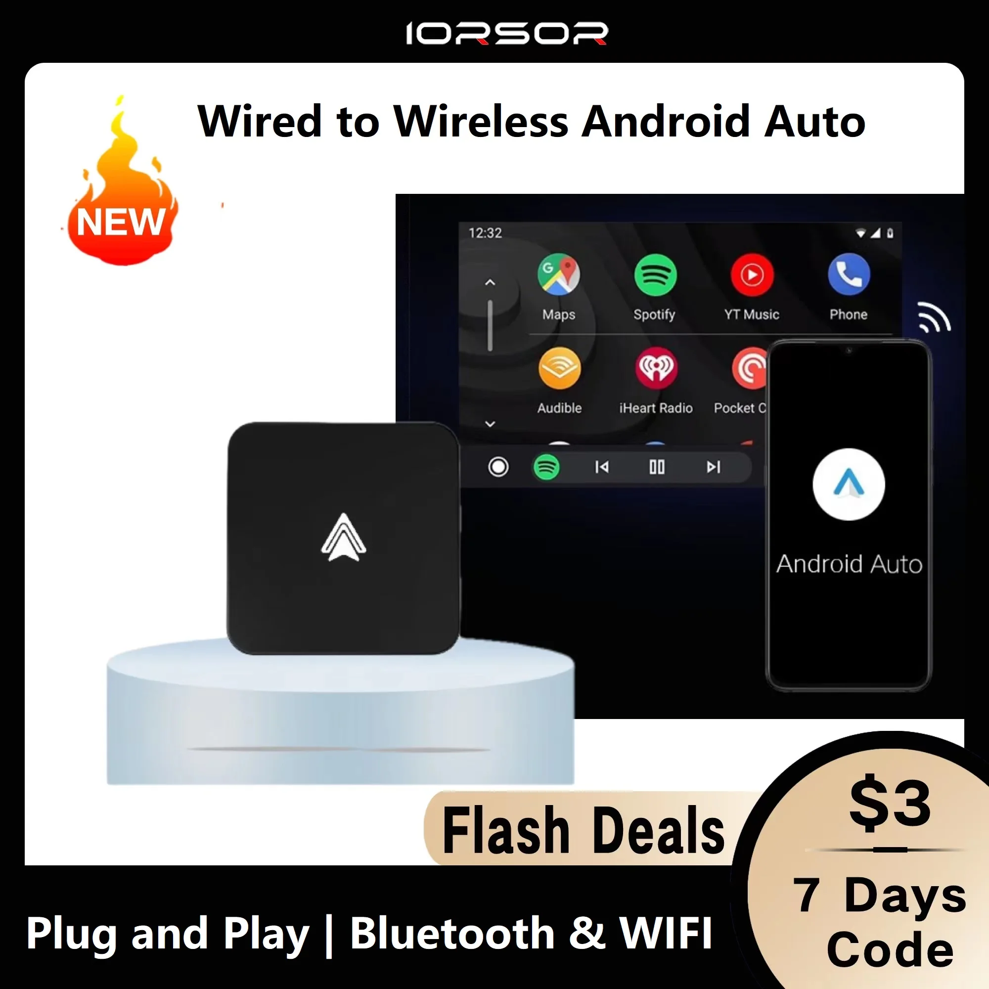 Android-Auto-Wireless-Adapter-Mini-Ai-Box-Inalambrico-Adaptador-Car ...
