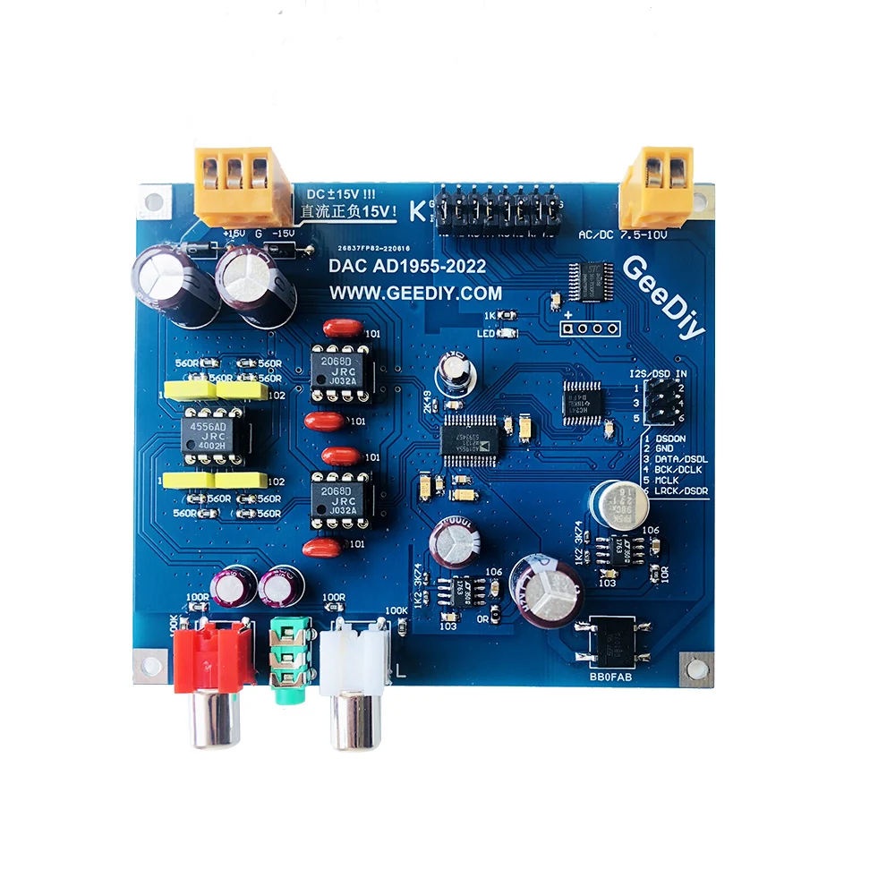 Nvarcher AD1955 dacデコーダI2S入力24bit 192 18k I2S lj rj 24Bit 192 18k DSD64 ...