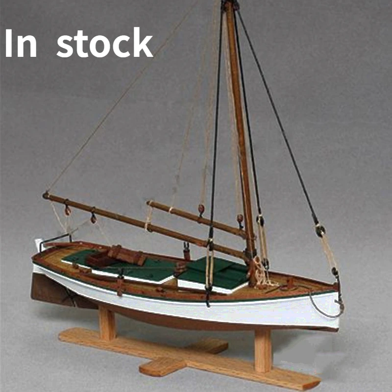1/35 FLATTLE Wooden Boat Model DIY Handmade Fishing Boat Model Kit ...