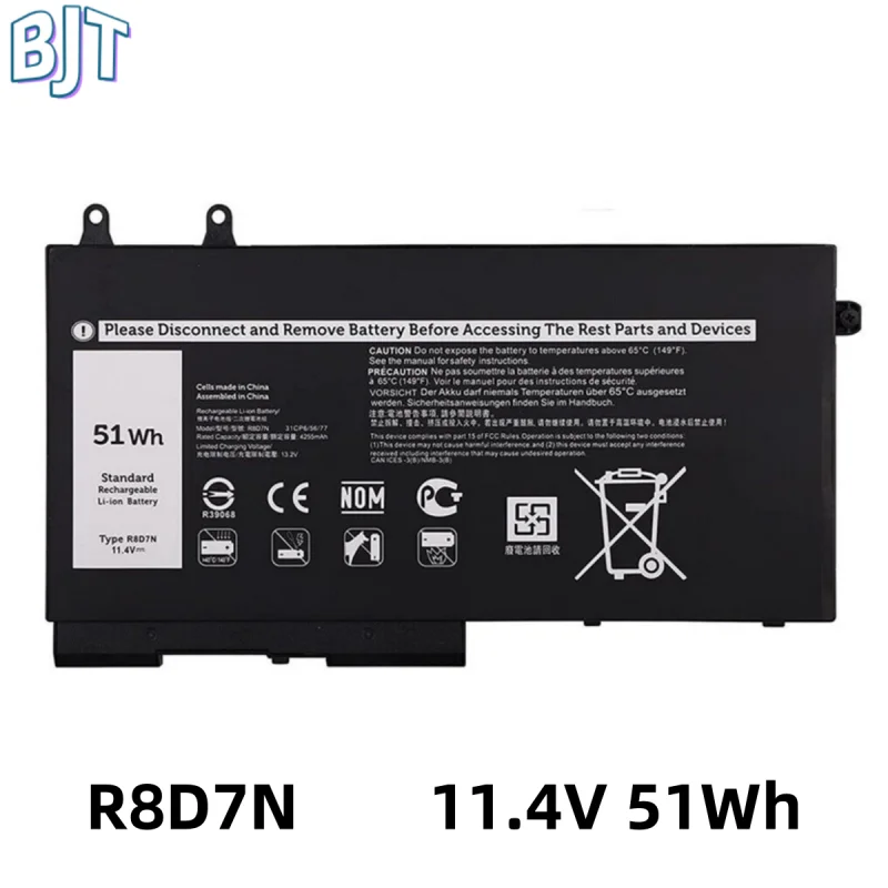 11.4V 51Wh Laptop Battery R8D7N for Dell Precision 3540 3550 Latitude ...