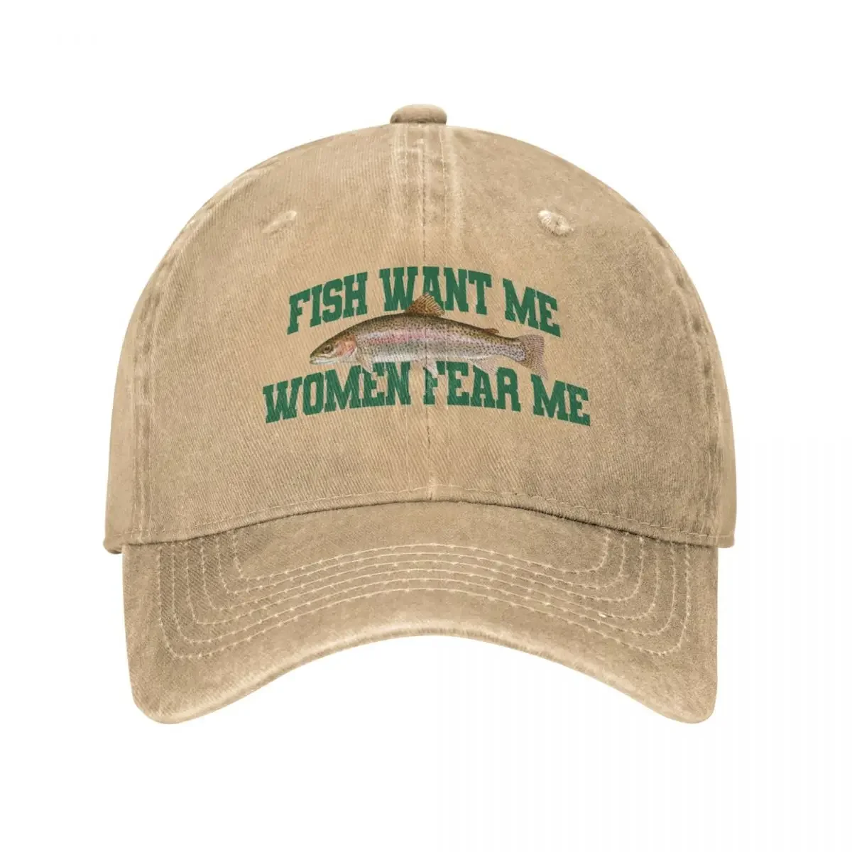 Fish-Want-Me-Women-Fear-Me-Meme-Baseball-Caps-Classic-Distressed-Denim ...