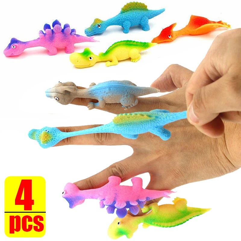 1-4pcs-Creative-Finger-Catapult-Dinosaur-Slingshot-Sticky-Wall-Toys-for ...