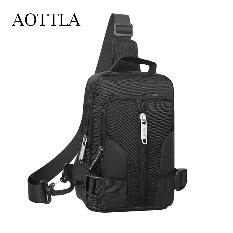 Aottla 새로운 남성용 가슴 가방 크로스 바디 백팩 고품질 남성 숄더백 캐주얼 브랜드 인기 판매 작은 남성 가방