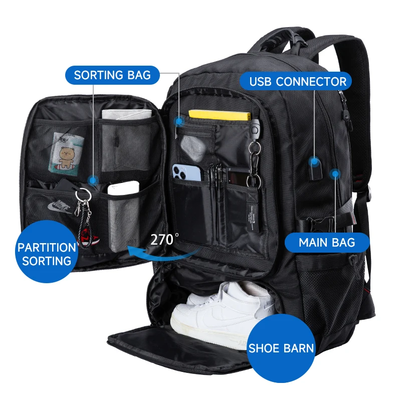 Waterproof Men's Backpack 17 Inch Laptop Usb Charging Large Capacity ...