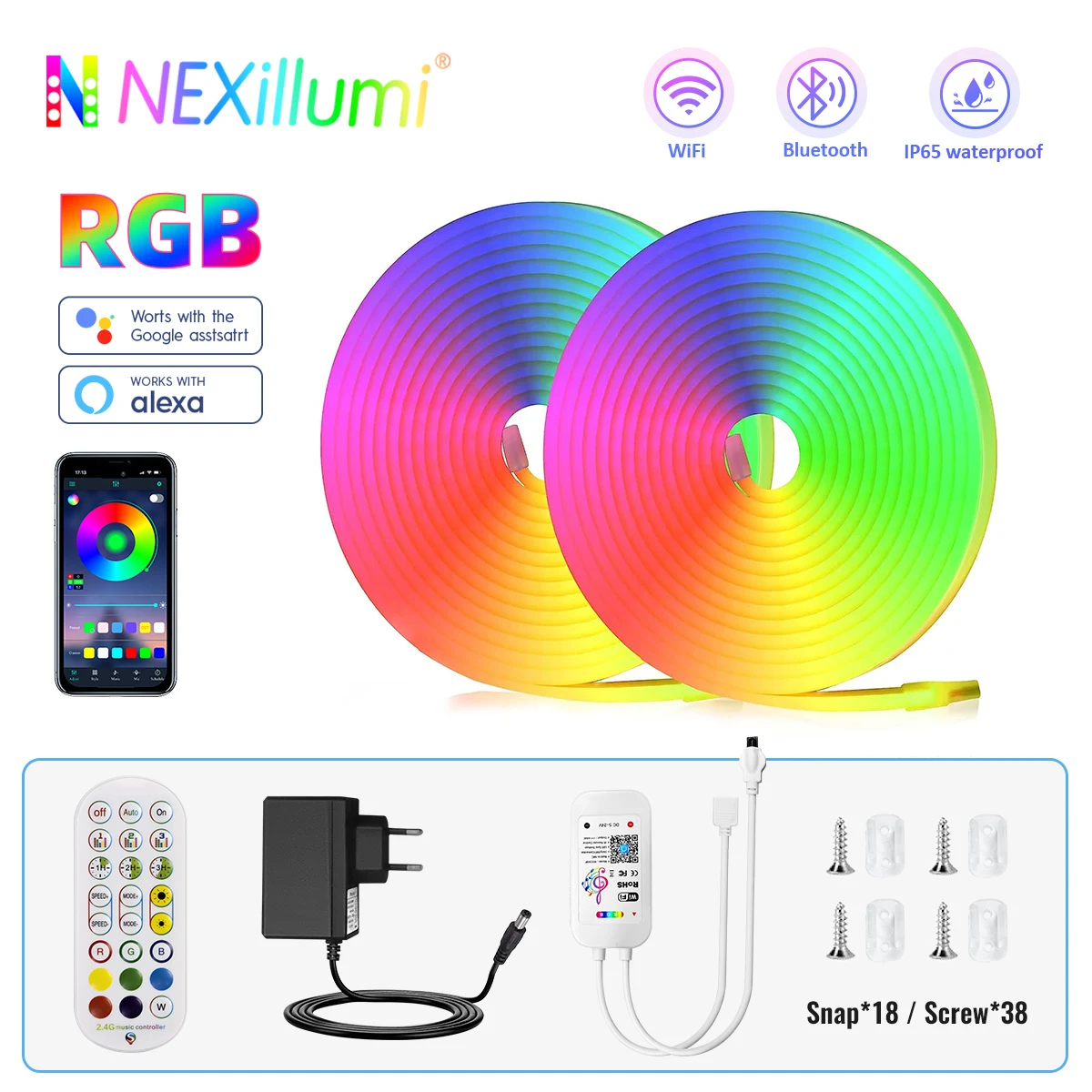 10M-RGB-Smart-WIFI-Neon-LED-Strip-Light-Compatible-with-Alexa-12V ...