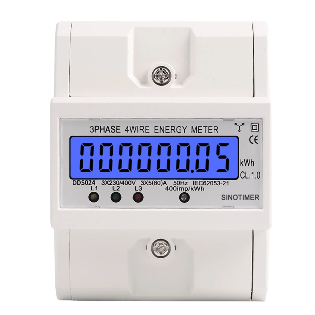 DIN-Rail-Electricity-Consumption-Monitor-400V-Electricity-Meter-Three ...