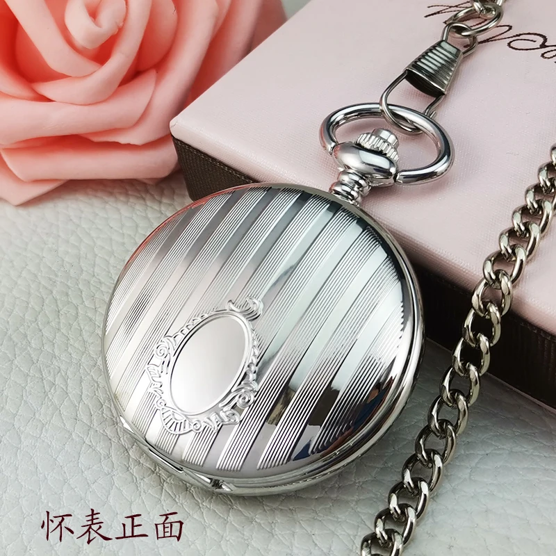 10pcs-lot-Classic-Silver-Mechanical-Pocket-Watch-Double-Opened-Roman ...