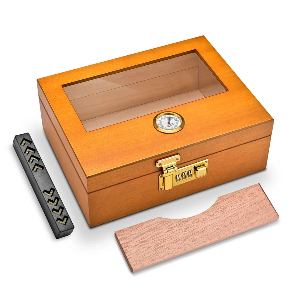 Cigar-Humidor-Cedar-Wood-Cigar-Case-Humidifier-with-Combination-Lock ...