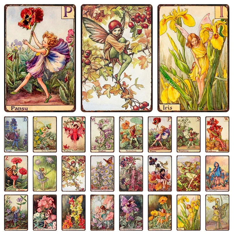 Flower-Fairy-Retro-Metal-Sign-Vintage-Plaque-Wall-For-Bar-Kitchen ...