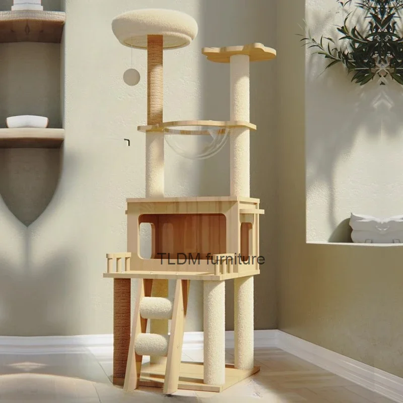 Tower-Wood-Cat-Scrapers-Toys-Nest-High-Claw-Sharpener-Board-Cat ...