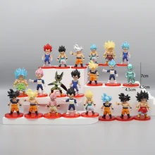 21pcs/lot Dragon Ball Mini Figure Super Saiyan Goku Vegeta Action ...