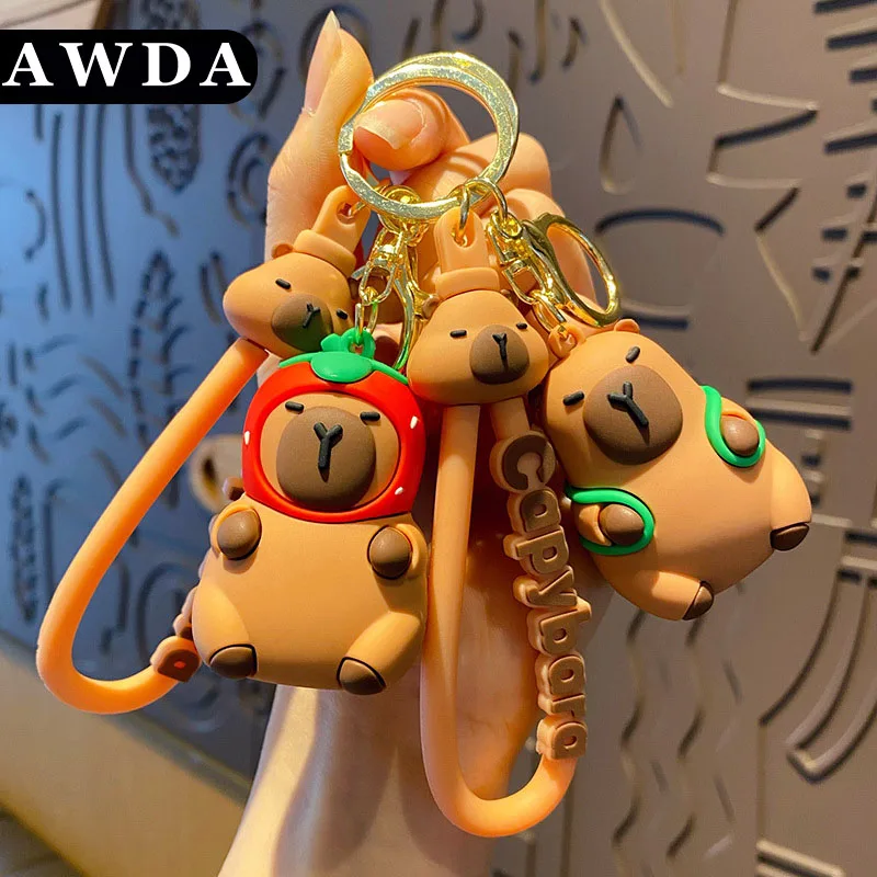 Classic-Cute-Capybara-Keychains-for-Car-Keys-Anime-Accessories-Key ...