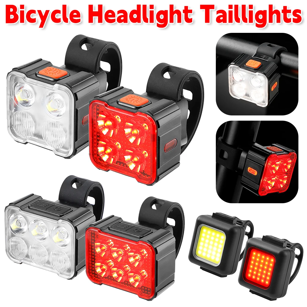 Bicycle-Lights-MTB-Bike-Headlight-Taillight-LED-Bicycle-Headlight ...