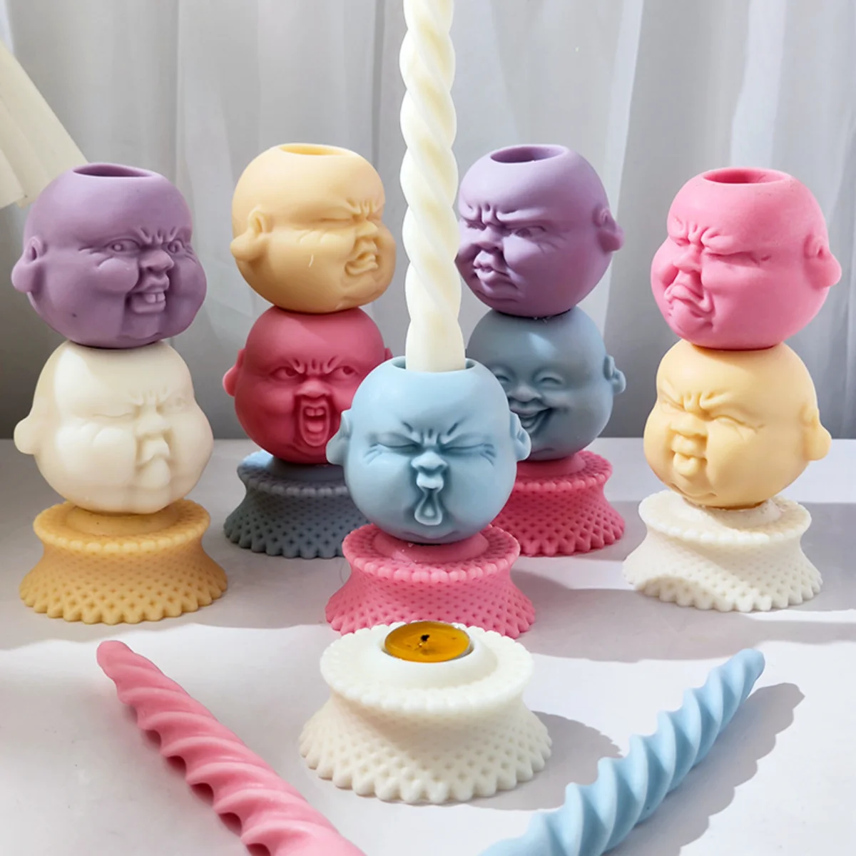 Fun-Look-Face-Silicone-Candle-Holder-Mold-Human-Facial-Candlestick-Soap ...