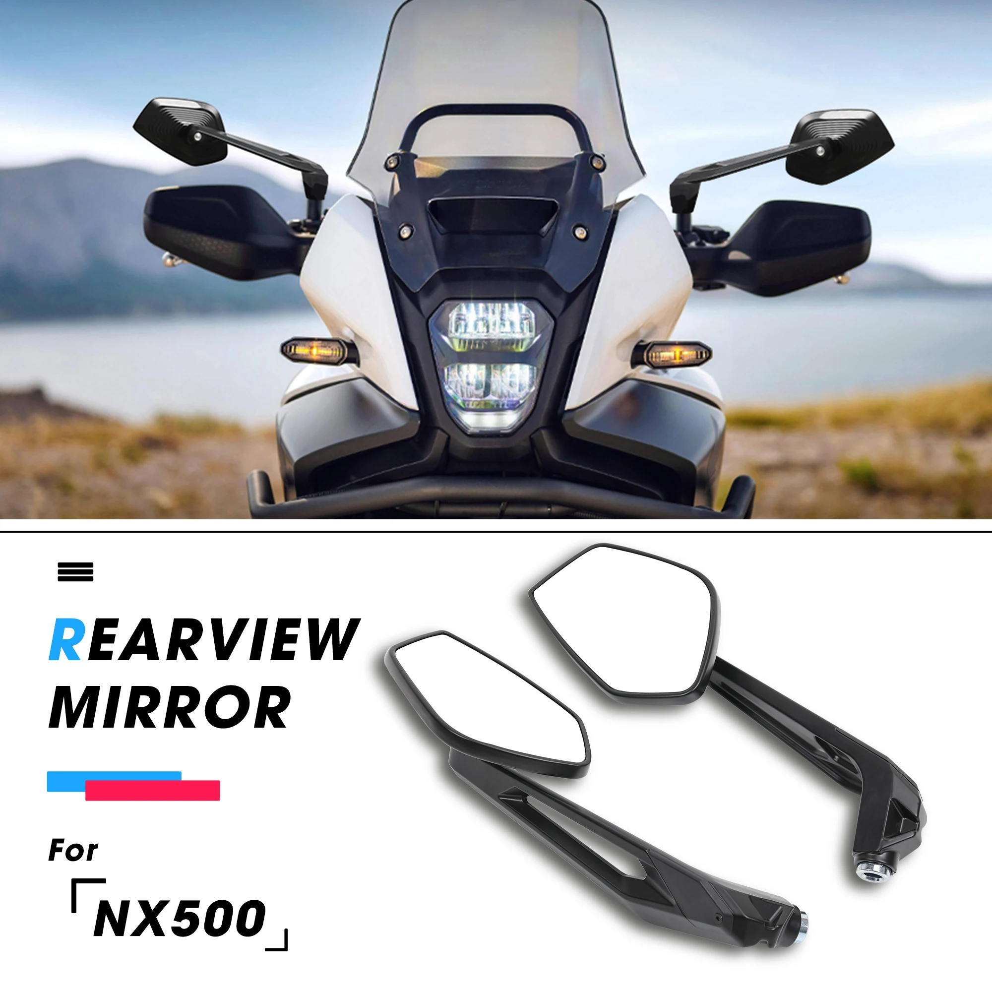 For-Honda-NX500-2023-2024-Adjustable-Rearview-Blind-Spot-Mirrors-Side ...