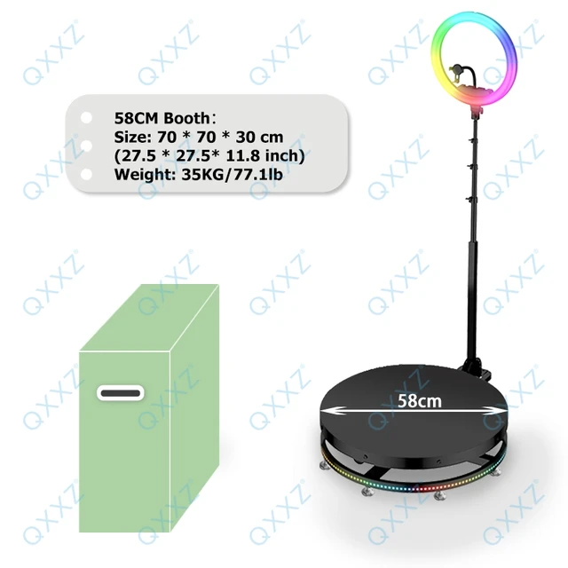 360 Photo Booth Portable Selfie Platform Slow Motion Video Spinning ...