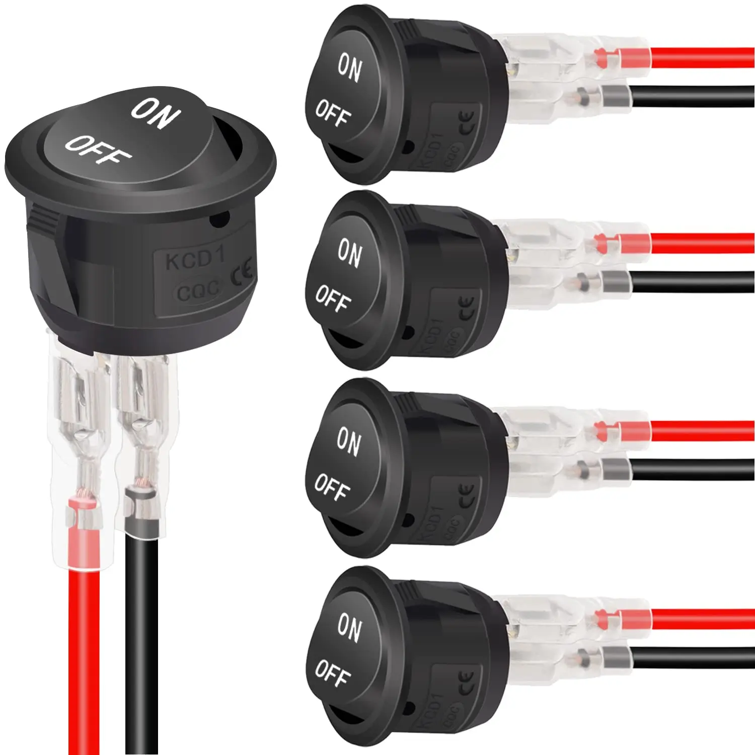 5Pcs-12V-Round-Rocker-Switch-AC-6A-250V-10A-125V-SPST-2-Pin-2-Position ...