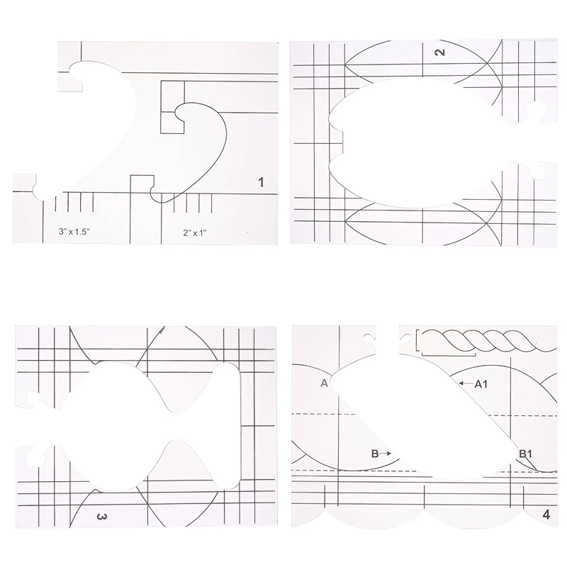 IMZAY-4-6-12-Pcs-Quilting-Templates-Ruler-Set-Plastic-Sewing-Plume ...