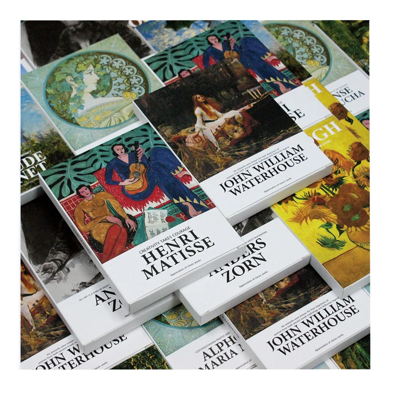 30 Pieces/Lot Famous Artists Series Postcards Retro Style Greeting Card ...