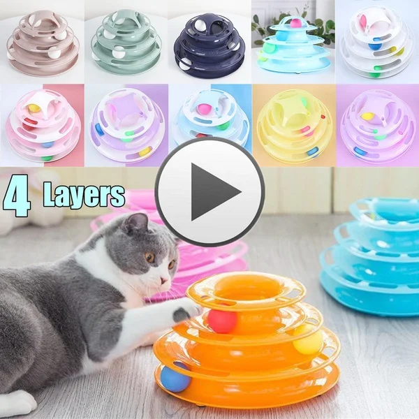 3-4-Layers-Cat-Toy-Track-Tower-Roller-Disc-Pet-Toy-Intelligence ...