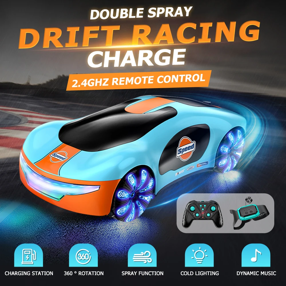 RC Cars Toys for Boys 2.4GHz Remote Control Car with Cool Lights Music ...