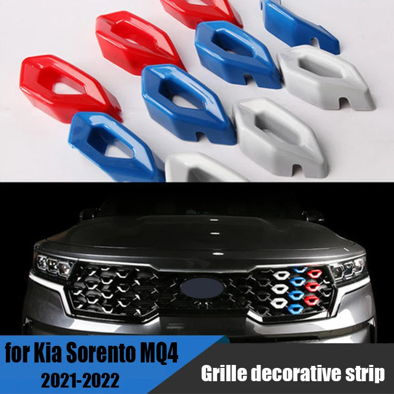 for Kia Sorento MQ4 2021 2023+ ABS grille three color decorative car stickers covered with ...
