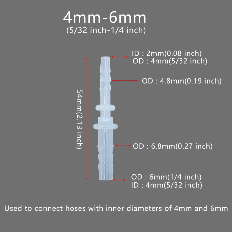 5pcs-Plastic-Flexible-Hose-Connector-Barb-Reducer-Fitting-Adapter ...
