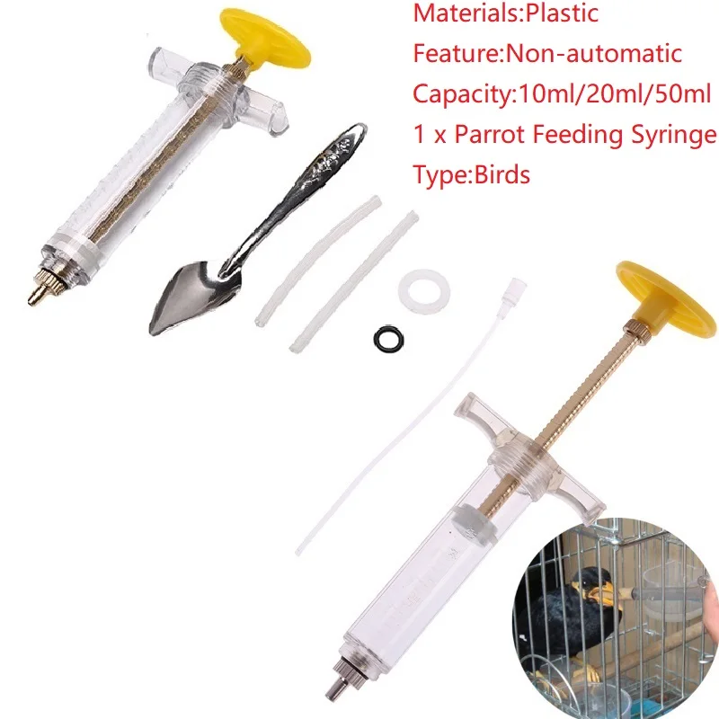 10ml/20ml/50ml Adjustable Baby Bird Feeder With Gavage Tube Parrot ...