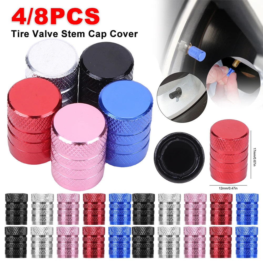 4/8PCS Auto Wheel Cap With Plastic Liner Aluminum Alloy Nipple Caps ...