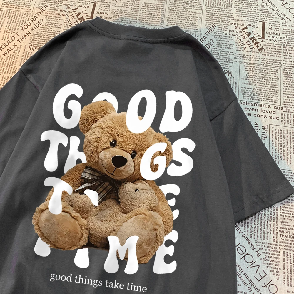 Good-Things-Take-Time-Ted-Bear-Momtshirts-O-Neck-Kawaii-Clothes-Fashion ...