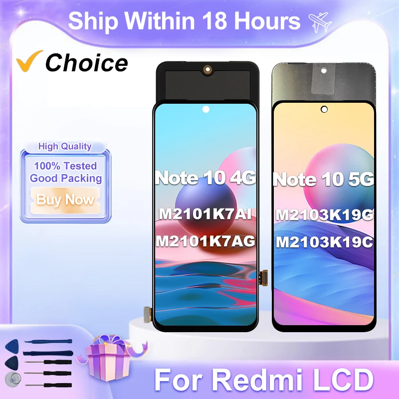 Choice For Xiaomi Redmi Note 10 4G LCD Display M2101K7AG Screen ...