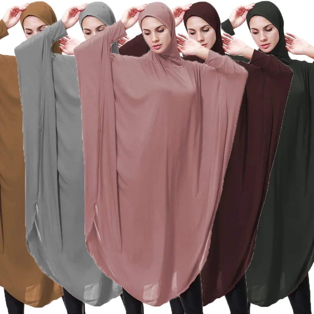 Ramadan Muslim Women Hooded Hijab Dress Prayer Garment Long Khimar Robe ...