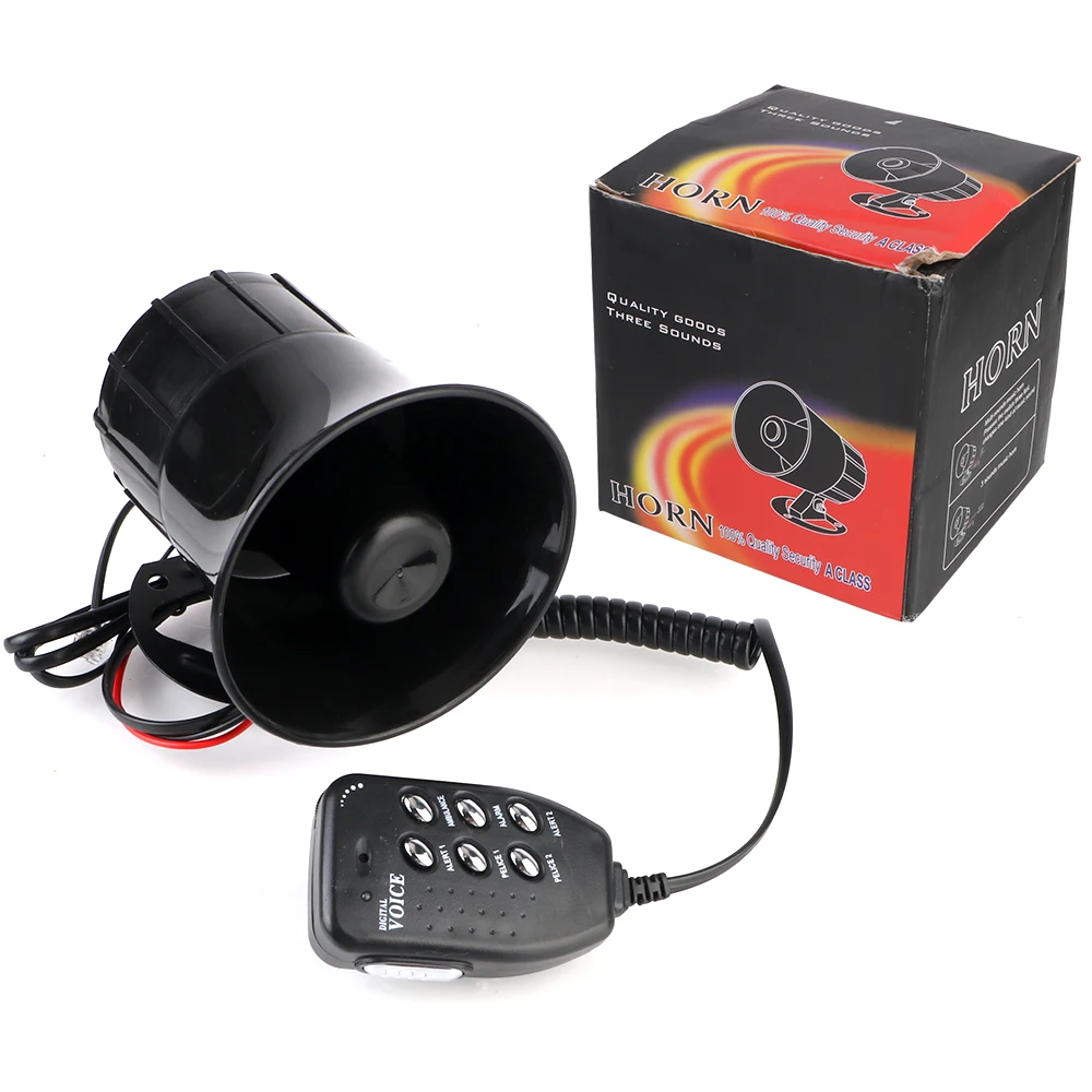 Car Warning Alarm Megaphone Air Horn Multi-tone Claxon Horn 120DB Loud ...
