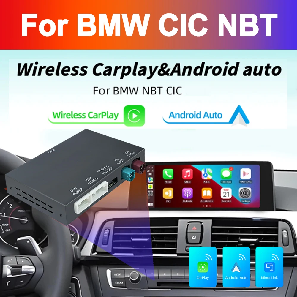 Wireless CarPlay Android For BMW NBT CIC System For BMW 1 2 3 4 5 6 7 ...